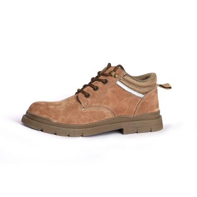 Cina Shengjie Steeltoe Intaglio di pelle di mucca basso taglio Comodo EVA suola interna occhiali di metallo Scarpe di sicurezza economiche in vendita
