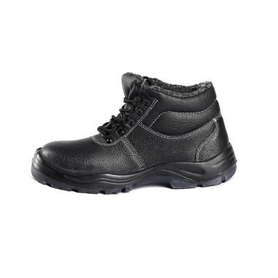 Cina Inverno Anti Smash Steel Toe Legno di mucca Legno di mucca Involucro di lana Comodo Ufficiali Uomini Scarpe di sicurezza in vendita
