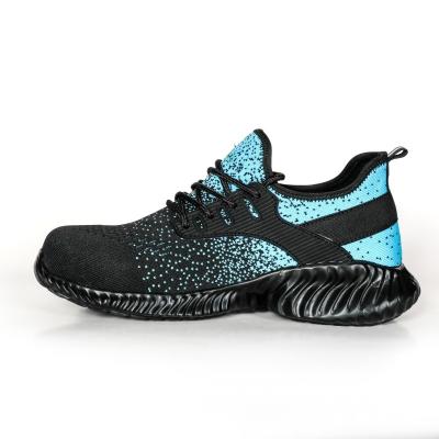 Chine Fabrique de tricot à la mouche d'origine respirante résistante à la chaleur chaussures de sécurité en ciment pour travailleurs industriels chaussures de travail à vendre
