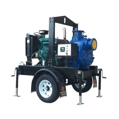 China 6inch Diesel Engine Strong Self Priming Water Pump Engine Driven Self Priming Trash Pump With Tractor for sale