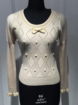 Cina Il pullover di Lurex tricotta il maglione, maglioni rotondi della luce del collo della manica lunga del cashmere della lana per le donne in vendita