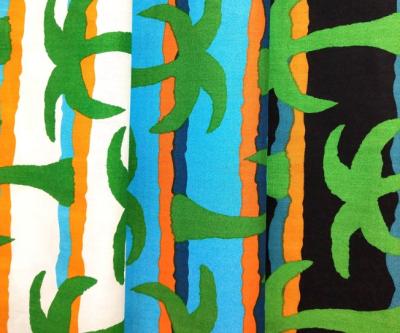China Custom Printing 40s 133*72 100% Cotton Coconut Tree Printed Poplin Fabric Cloth for Garment and Home Textile Cotton Fabric Roll for sale