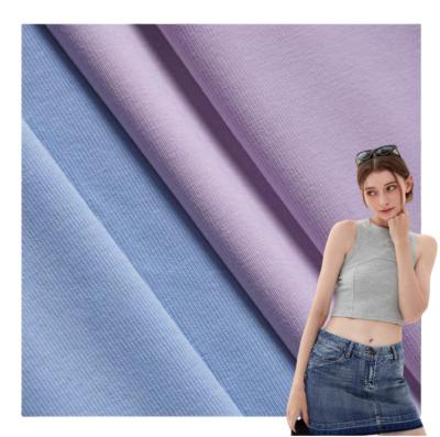 China Wholesale Breathable Cotton Warp Knitting Rib Striped Fabric Stretch 1x1 Rib Knit Fabric for Cuffs/Hem/Collars for sale