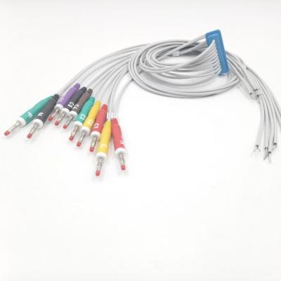 China TPU 10 Lead ECG EKG Cable Banana IEC Compatible Half Cale for sale