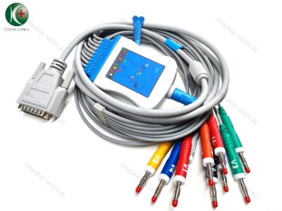 China Gold Plated Brass Connector ECG Cables 1 Meter For ECG Monitoring for sale