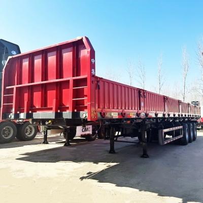 Cina CIMC China 3 Axle 40 Ft Semirimorchio per container a pianale piatto con parete laterale in vendita in vendita