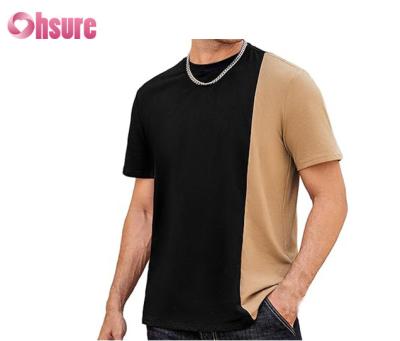 China High Quality Contrast Panel T-shirt Custom Printed logo T-shirt Easy Wear Fashion T-shirt for sale