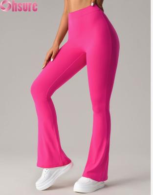 China 2025 Wholesale Women's Naked Feeling Yoga Pants High Waisted Butt Lift Flared Leggings for Gym Dance for sale