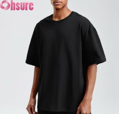 China 2025 Men's Premium Cotton T-Shirt Casual Regular Fit Soft Breathable Solid Pattern Knitted Fabric Bulk Wholesale for sale