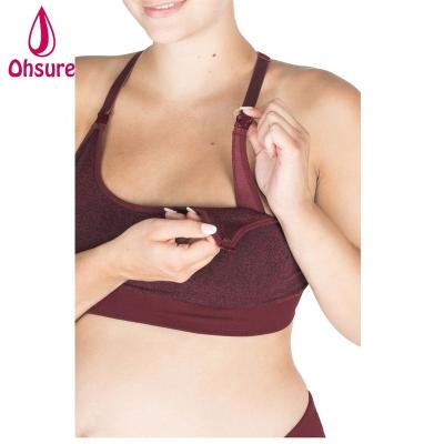 China Women Maternity Clothes Yoga Wear Crop Tops Pregnant Breastfeeding Adjustable Strap Nursing Bra for sale