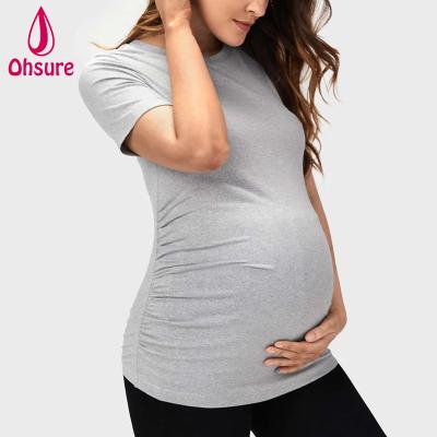 China Wholesale Custom Bamboo Soft Nursing Clothing Fitness Breastfeeding Tee Maternity Tops Yoga t Shirt for sale
