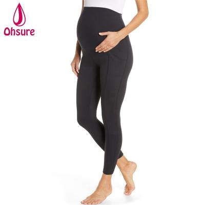 China Comfortable Pregnancy Active Tights Super Soft Women Fitness Yoga Pants With Pocket Maternity Leggings for sale