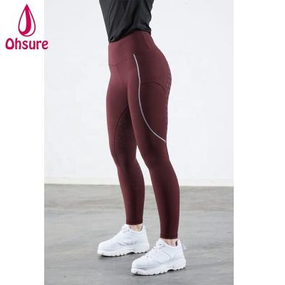 China Blue Black Red Women's Equestrian Riding Breeches Elegant Touch Full Seat Silicon Wholesale Customized Horse Riding Tights for sale