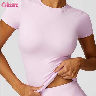 China 2024 Summer New Women's Fashion Sport T-Shirt Eco-Friendly Short Sleeve Hot Sales Popular Blank Plain Clothing for sale