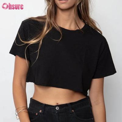 China Wholesale Womens Summer Short Sleeve Casual Crop t Shirt for sale