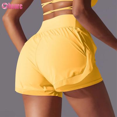 China 2025 Women's High Waist Breathable Fitness Jogger Shorts Wholesale Summer Training Running Sports Pants Hot New Design for sale