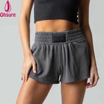 China Boxing Women Shorts Sports Running Shorts Gym Shorts Custom Logo Cotton Terry Printed Knitted 100% Cotton Silk Screen Printing for sale