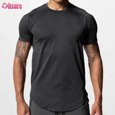 China Size Men Gym Shirts Top Blank Silk Screen Printing Short Sleeve Quick Dry Cotton Crew Neck Oversized Sports T-shirts for sale