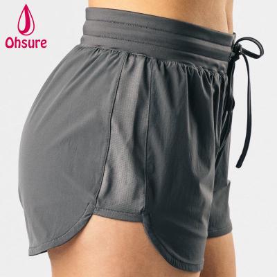 China High Quality OEM High-cut Design High-waisted Athletic Sports Shorts Women Fitness Gym Run Yoga Bottoms Shorts Casual Woven for sale