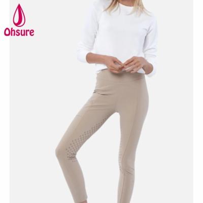 China Super Quality Customized High Waisted Women's Equestrian Silicone Tights Horse Riding Leggings for sale