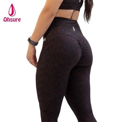 China Women's Scrunch Bum Gym Leggings Elastic Waist Sports Tight Fitness Activewear with Solid Pattern Yoga Pants for sale