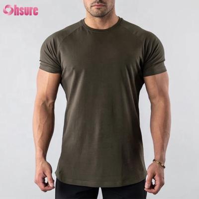 China 95% Cotton 5% Spandex Blend Plain Blank Custom Logo Longline Curved Hem Muscle Bodybuilding Gym Men's T-Shirt for sale