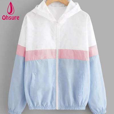 China Women Windbreaker Sports Outdoor Jacket Fashion Running Workout Hoody Motorcycle Jacket Polyester Zipper Jacket Woven Standard for sale
