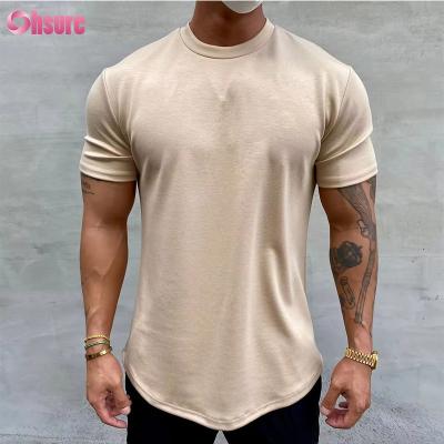 China High Elastic Cotton Training Loose Fit Muscle Men's Fitness Sports T-shirt Gym T-shirt Screen Printing Relaxed Fit t Shirt for sale