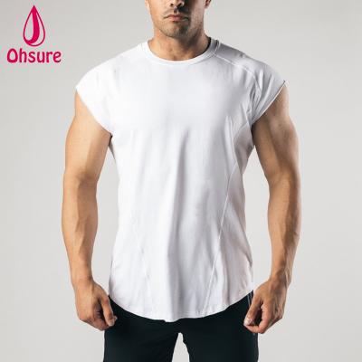 China Printprinting Sleeveless Tee Raw Cut Arm Mens Workout Clothing Training Gym Top Mens T-shirts Casual Blank Tshirt Blank Shirts for sale