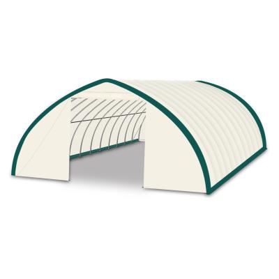 China Litong Outdoor Agricultural Greenhouses Garden Plant Transparent Poly Tunnel Warehouse Pvc Tarpaulin for sale