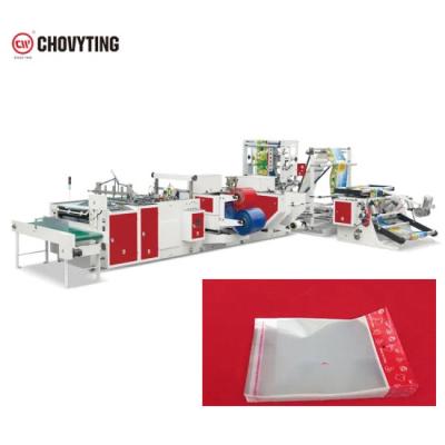 China 2 Lines PE PP Side Sealing Bag Making Machine 120pcs/min With Self Adhesive Tape for sale