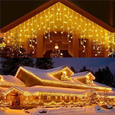 Cina / Waterproof Christmas Lamp Icicle Curtain Fairy Lights Outdoor Hanging Decoration for Family Party Wedding Xmas (Warm White) in vendita