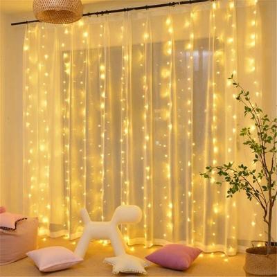 Cina / Warm White LED Curtain String Light Modes 10 x 10 ft 8 with Remote Control Bedroom Wedding Christmas Indoor and Outdoor Decoration in vendita