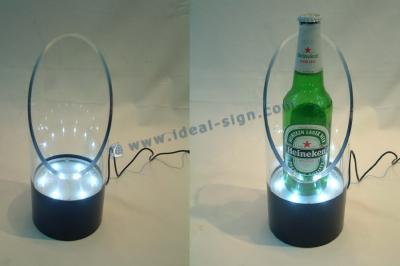 中国 ビジネスのための円柱 LED のアクリルのアルコール飲料のびんライト陳列だな 販売のため