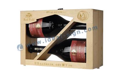 Cina Contenitori di regalo di legno del vino del pino per un vino di 2 bottiglie con progettazione unica in vendita