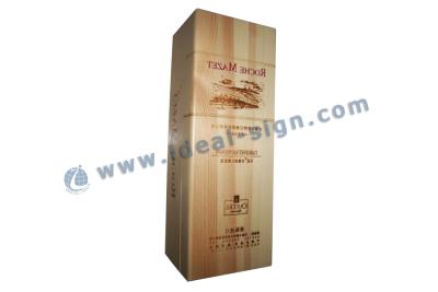 Cina Contenitori di regalo di legno beige riciclati del vino 35x11x11cm con stampa di seta di CYMK in vendita