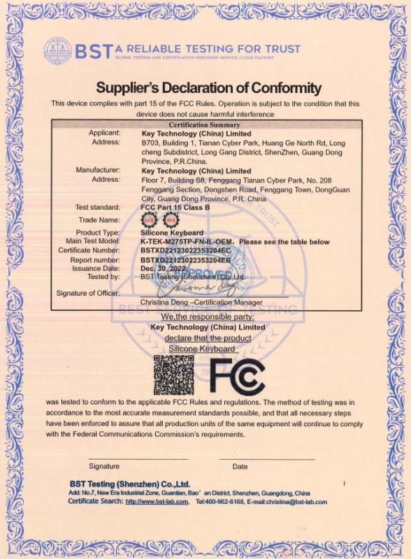 FCC - Key Technology ( China ) Limited