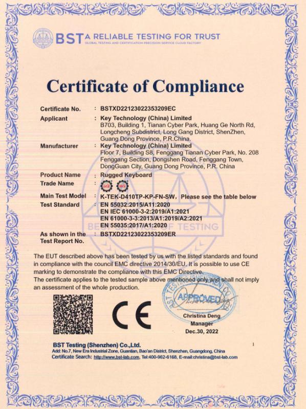 CE - Key Technology ( China ) Limited