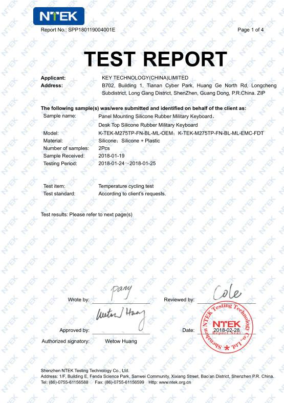 Wide Temperature - Key Technology ( China ) Limited