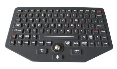 中国 92 のキーは IP68 光学トラックボールが付いているシリコーンの産業キーボードを黒くします 販売のため
