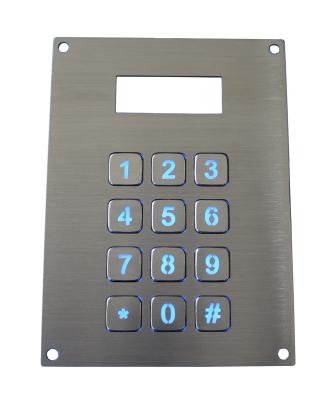 Cina IP67 12 chiude a chiave la tastiera backlit blu impermeabile dinamica del metallo della matrice a punti con il LCD in vendita