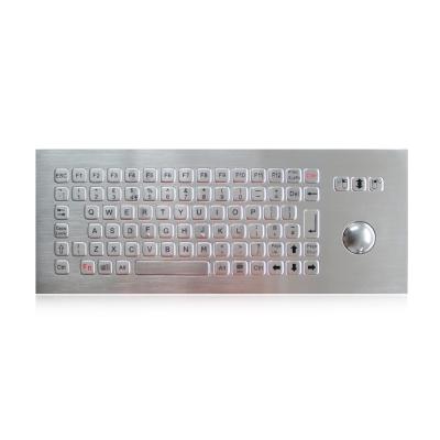 China 84 zeer belangrijk Wasbaar Industrieel Toetsenbord met Trackball, roestvrij staaltoetsenbord Te koop