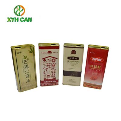 Cina Stampa su misura Tin Box With Large Bottle vuota dell'olio del sesamo di Olive Oil Tin Can Black in vendita