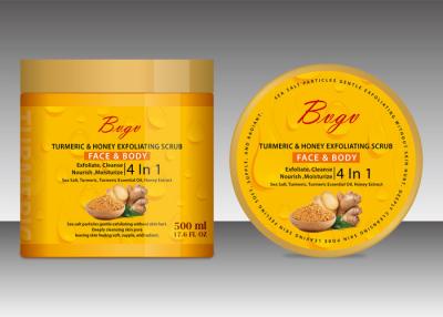Chine L'huile essentielle de safran des indes s'exfoliant le corps de sel de mer de gel de douche frottent jaune à vendre