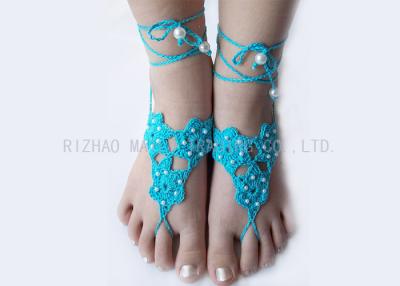 China O algodão do leite faz crochê acessórios/azul torna ôco perla para fora a dança faz crochê o Anklet à venda