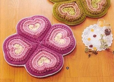 Cina Il rosa lavora all'uncinetto i petali che della coperta quattro del pavimento la forma lavabile lavora all'uncinetto i sottobicchieri del fiore in vendita