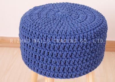 Cina La striscia blu del cavo lavora all'uncinetto la copertura delle feci, cotone rotondo lavora all'uncinetto la copertura dell'ottomano in vendita