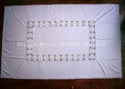 China Cubierta de tabla blanca del ganchillo de la mano de la forma oblonga, estera de tabla del ganchillo de la tela de algodón en venta