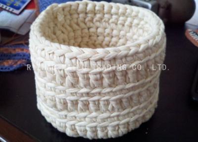Cina Il bianco lavora all'uncinetto il canestro fatto a mano, cotone di stoccaggio del latte rotondo lavora all'uncinetto il canestro del pane in vendita