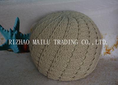 Cina La corda non candeggiata 100% del cotone di bianco lavora all'uncinetto il poggiapiedi della camera da letto dell'ottomano del pouf in vendita